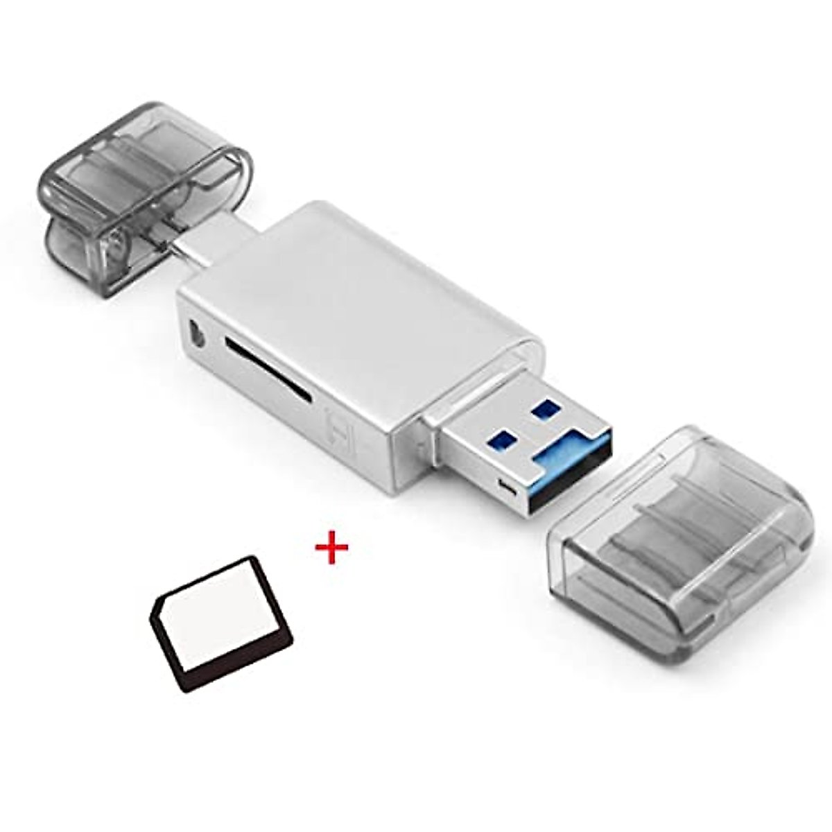 ChenYang Nano Memory Card & TF Micro SD Card to USB C & USB 2.0 Card Reader Adapter Plug & Play