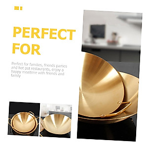 Garneck Amphora Golden Pot Frying Pan Ramyun Pot Ramen Noodles Pan Soup Pan Seafood Making Seafood Pot Cooking Utensil Stainless Pot Golden Ramen Pot Omelet Paella Pans Stainless Steel