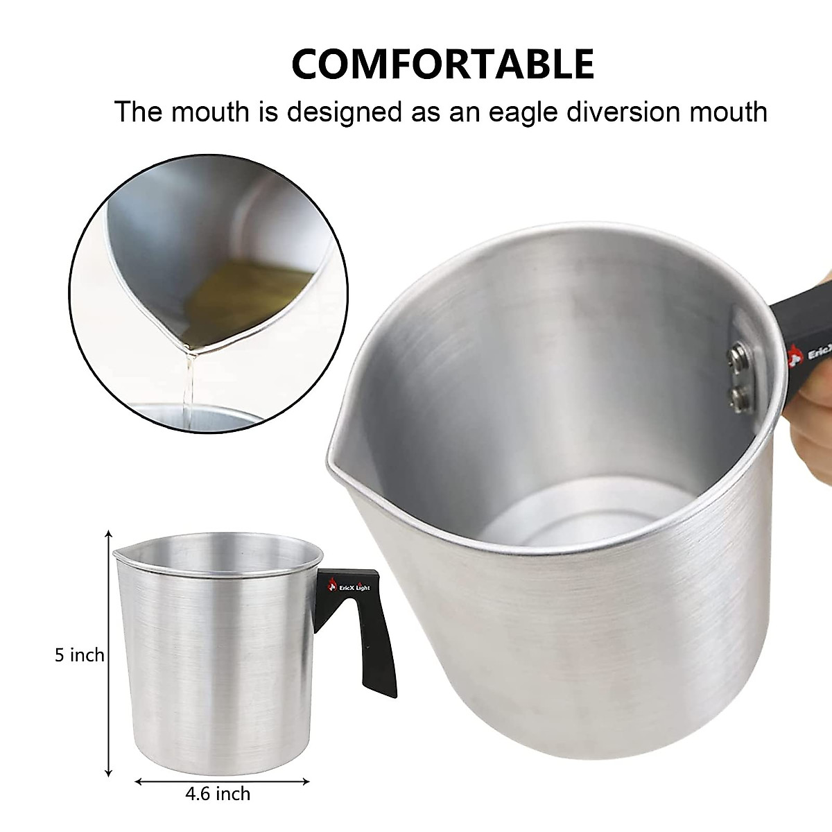 EricX Light Candle Making Kit, 60pcs Candle Wicks, 60pcs Candle Wicks Sticker, 1pc Candle Wax Pouring Pot, 2pcs 3-Hole Wicks Centering Devices, 1pc Mixing Spoon, DIY Candles Craft Tools