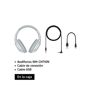 Sony WHCH710N Noise Cancelling Wireless Over-Ear Headphones - White
