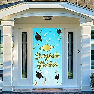 Belrew Congrats Doctor Door Banner, Doctor Graduation Photography Background, Graduation Party Photo Booth Props, Congrats Grad Porch Sign, Medical Graduated Party Door Cover Decorations, Blue