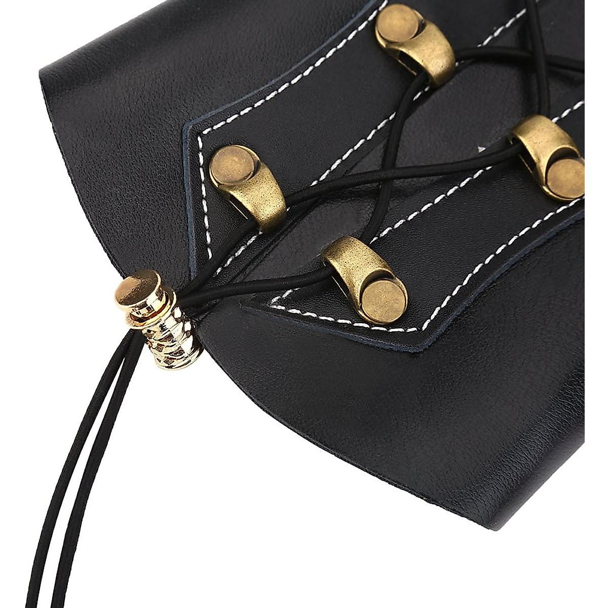 Tbest Leather Arm Guards Armguard for Archery Brown/Black Adult Youth Leather Protective Arm Guards Protector Wristband Costume for Recurve Bow Shooting Hunting, Adjustable