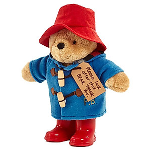 Rainbow Designs Classic Paddington Bear with Boots - 25cm Standing Plush Character - Soft & Cuddly Paddington Teddy Bear with Iconic Duffle Coat, Bush Hat & Shiny Red