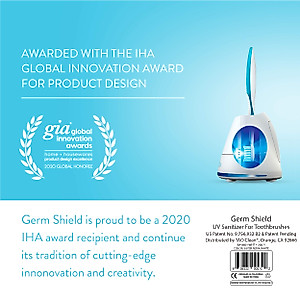 TAO Clean Germ Shield UV Toothbrush Sanitizer – Universal Cleaning Station that Accommodates all Manual and Electric Toothbrushes, Travel Friendly, Kills 99.9% of Germs