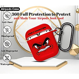 Redx1 Airpod Case Compatible with AirPods 2/1,Airpods Protective Hard Case Cover,Airpod Case for Women Girls Teen, (Angry face)