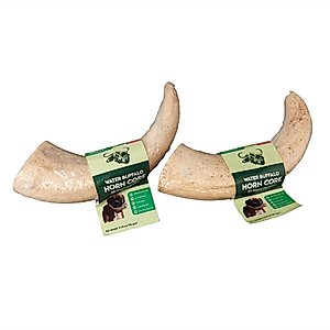 Rozie’s Naturals Water Buffalo Horn Core- Inner Component of Buffalo Horn, Durable Chew, Great Alternative to Raw-Hide & Hard Antler Dog Chew, Large -2 Pack, 10 oz