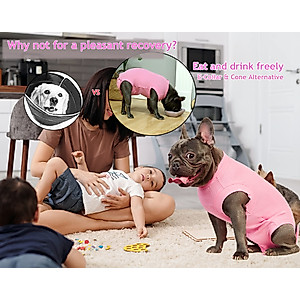 Wabdhaly Dog Surgery Recovery Suit for Female Spay,Puppy Surgical Recovery Zip Up Suit,Anti-Licking Bodysuit for Abdominal Wounds,Cone Alternative Recovery Blank Suit for Dogs