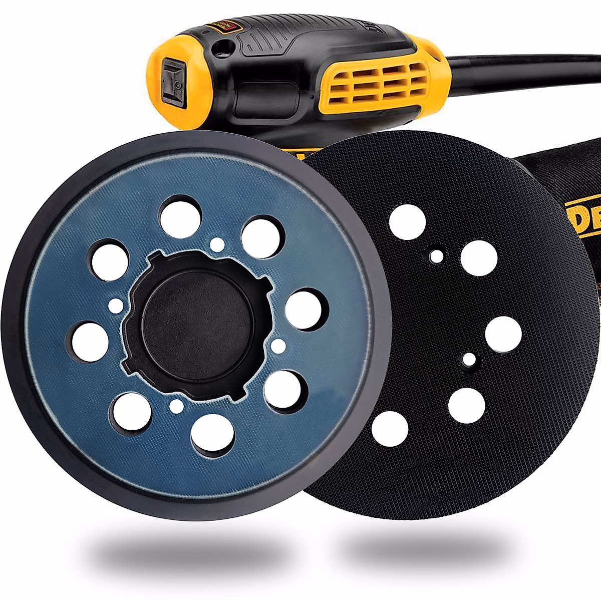 2 Pack 5 Inch 8 Hole Hook and Loop Replacement Sander Pad for DeWalt DWE6423/6423K, DWE6421/6421K, DWE6421-B2, DWE6421-B3, DWE6421-BR, DCW210B Sander Part -DWE64233 & N329079