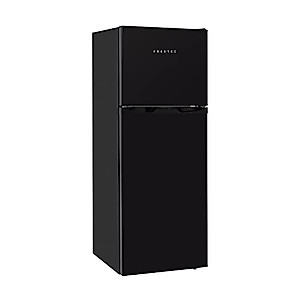 Frestec 4.7 CU' Refrigerator, Black (FR 472 BK) & Farberware Countertop Microwave 700 Watts, 0.7 cu ft - Microwave Oven With LED Lighting and Child Lock, Retro Black