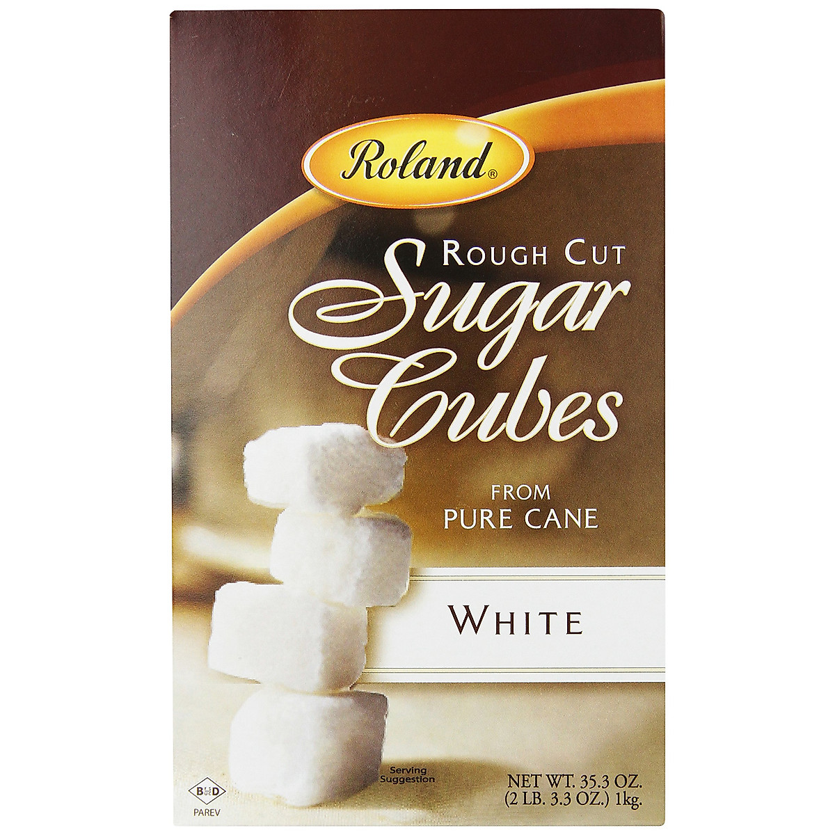 Roland Foods Rough Cut White Sugar Cubes, Specialty Imported Food, 35-Ounce Box [2 pack]