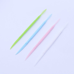 Healifty 200pcs Dental Plastic Toothpicks Double Head Cotton Swabs Oral Care Tooth Sticks