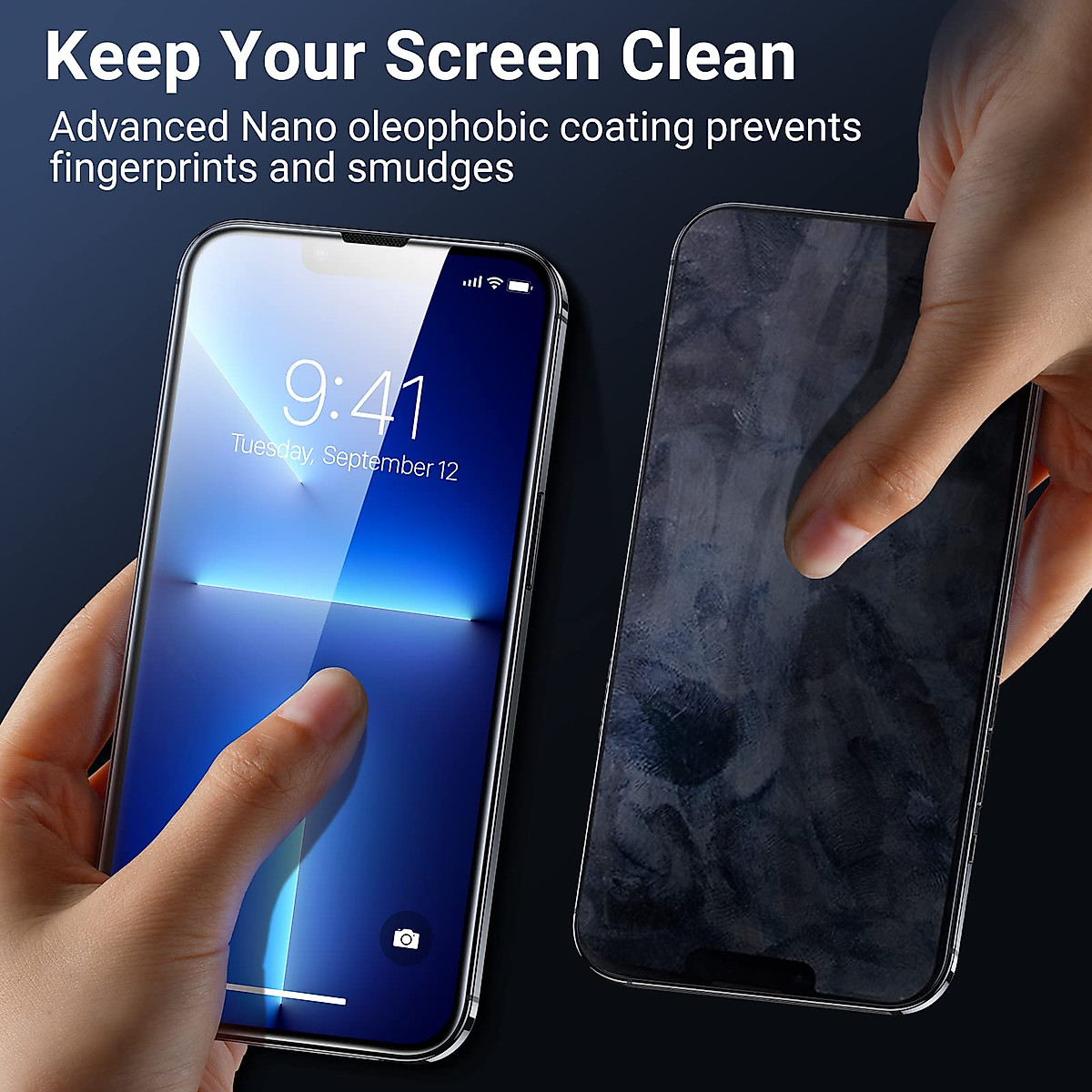TORRAS Diamond Shield for iPhone 13 Pro Max Screen Protector for iPhone 14 Plus Phone Screen Saver Ultra Strengthened Tempered Glass [Full Coverage] Shatterproof [Anti-Fingerprint] 2-Pack, 6.7"