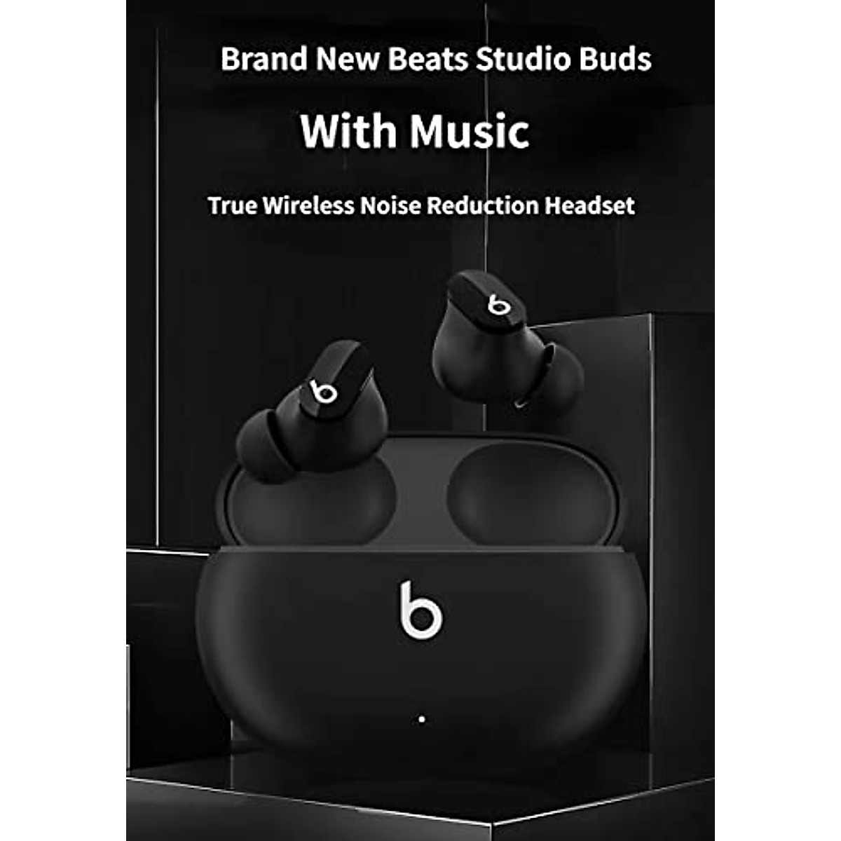 Real Wireless Bluetooth Headset Active Noise Reduction in Ear Sports Headset (Black)