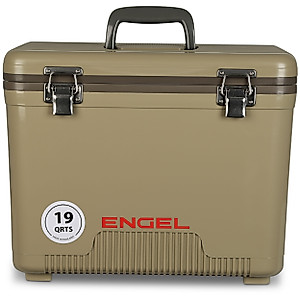 Engel UC19 19qt Leak-Proof, Air Tight, Drybox Cooler and Small Hard Shell Lunchbox for Men and Women in Tan