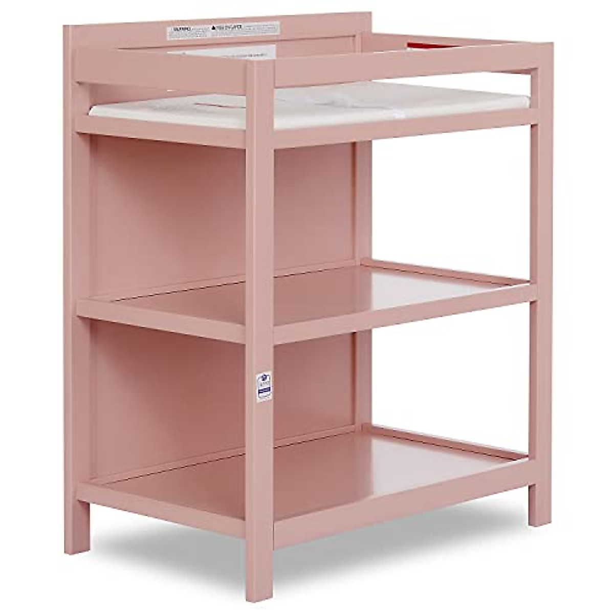 Dream On Me Synergy Convertible Crib and Changer in Dusty Pink with Detachable Changing Table, JPMA Certified, 1” Changing pad
