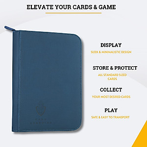 Card Guardian - 4 Pocket Premium Binder for 160 Cards (Black) | Zipper Closure and Side Loaded Pockets | Compatible with Trading & Sports Cards including Magic the Gathering, Yugioh, Baseball Cards