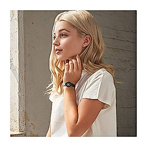 Armitron Women's 75/2447BLK Diamond-Accented Watch with Black Leather Band