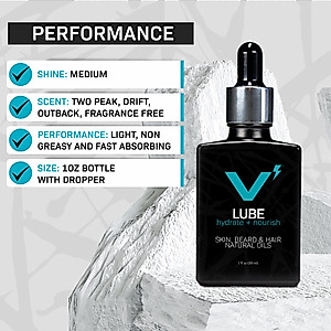 VOLT Lube Mens Beard Oil & Hair Softener with Jojoba & Argan Oil, 1 Fl Oz (30 ml) Bottle Unscented