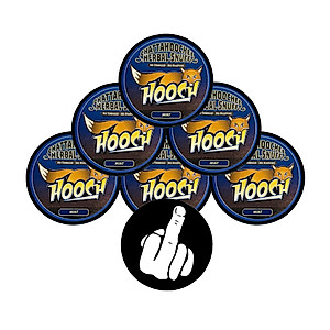 Hooch Herbal Snuff Mint Pouch Packs - 6 Cans - Includes DC Crafts Nation Skin Can Cover - Middle Finger