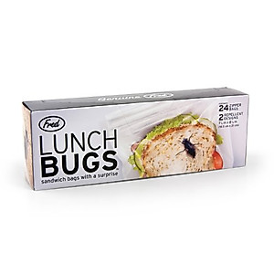 Fred & Friends LUNCH BUGS Zipper Sandwich Bags, 24 Count, Clear (LBUG)