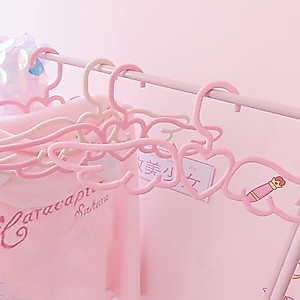 MBVBN 5Pcs Kawaii Clothes Hanger Kawaii Plastic Hangers Pink Clothes Hangers Kawaii Room Decor (5PCS Pink)