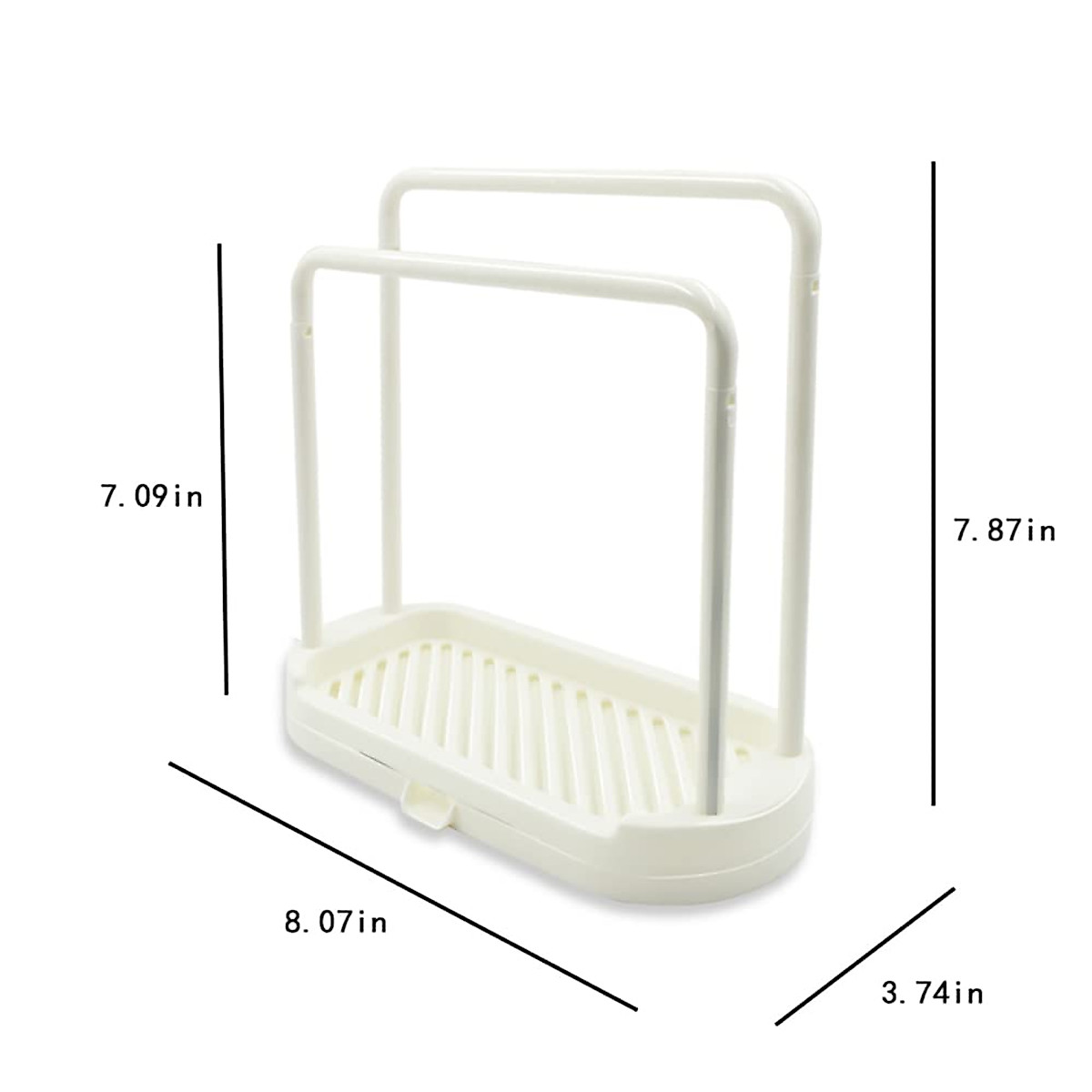 BEINME Sponge Holder with Drain Pan, Kitchen Sink Caddy Organizer for ,Sponge Brush Soap Dishcloth Rack Kitchen Sink Caddy Organizer for Sponge Brush Soap Dishcloth Rack, Small White