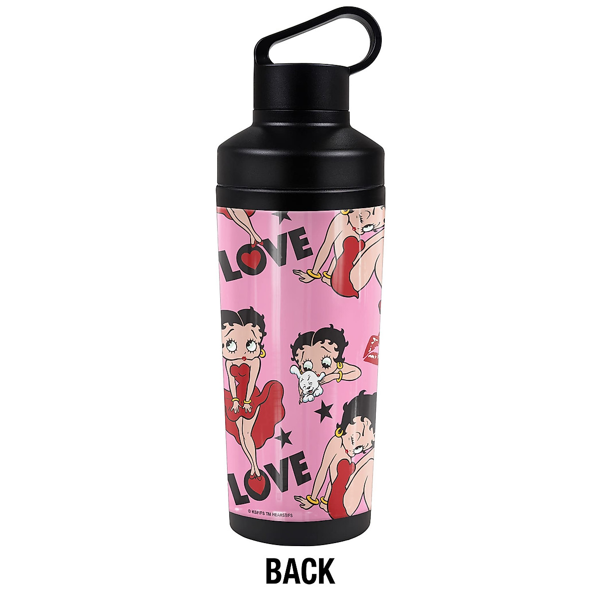 Betty Boop OFFICIAL Collage 18 oz Insulated Water Bottle, Leak Resistant, Vacuum Insulated Stainless Steel with 2-in-1 Loop Cap