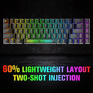 MAGIC-REFINER 60% Mini Mechanical Keyboard, MK14 Wired Gaming Keyboard with Chroma RGB Backlit,Clicky Blue Switch,NKRO 68Key No-Conflict,Ergonomic with Detachable USB-C Cable for Win/Mac/PC(Black)