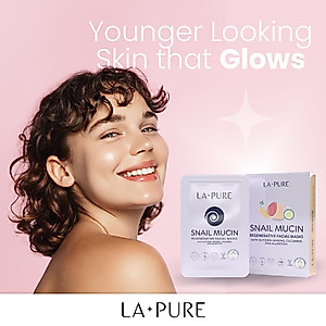 LA PURE Korean Face Mask - Hydrating Sheet Mask, Beauty Snail Mask, Anti-Wrinkle Korean Skin Care, Anti-Aging Sheets Pack, Hydration Mask, Deep Moisturizing Facemask, 10 Facial Masks for Women & Men