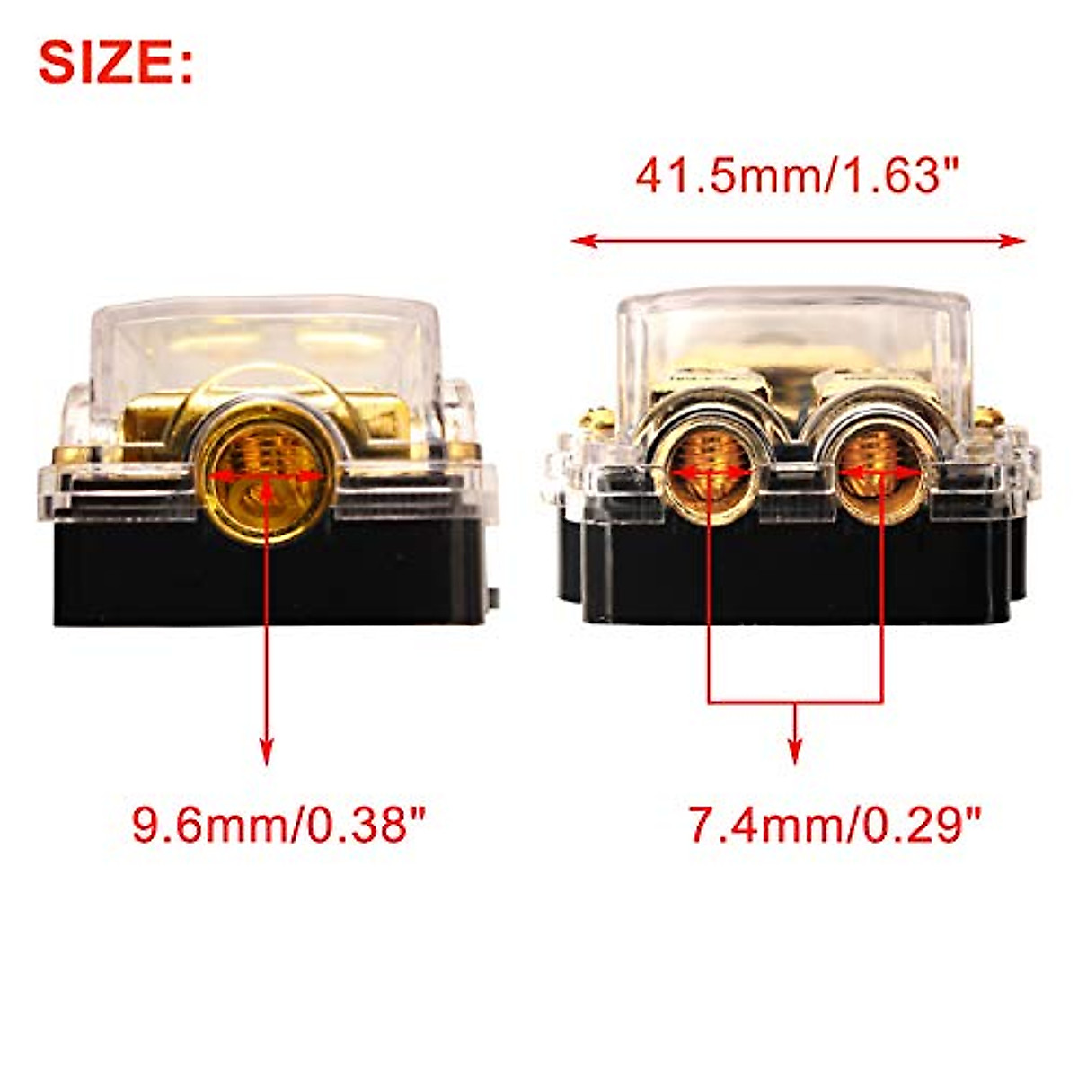 Car Stereo Audio Inline Fuse Holder Distribution Block Car Audio Fuse Holder Distribution Block 0 2 4 AWG in 4 6 8 Gauge Out