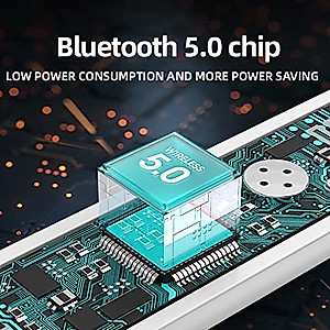 Betreasure Active Noise Cancelling Wireless Earbuds, in-Ear Headphones, IPX5 Waterproof Bluetooth 5.0 Stereo Earphones, with Charging Box Sports Headset for Smart Phones (White)