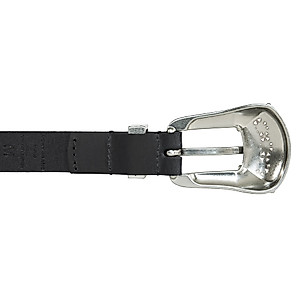 Lucky Brand Women Style Fashion Leather Belt, Western Buckle-Black, XL (34-35")