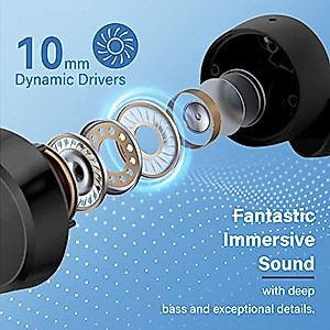Bluetooth Headphones Wireless Earbuds 60Hrs Playtime with Dual Power Display Charging Case & IPX7 Waterproof Touch Control Stereo Earphones in-Ear Microphone Headset Deep Bass for iPhone & Android