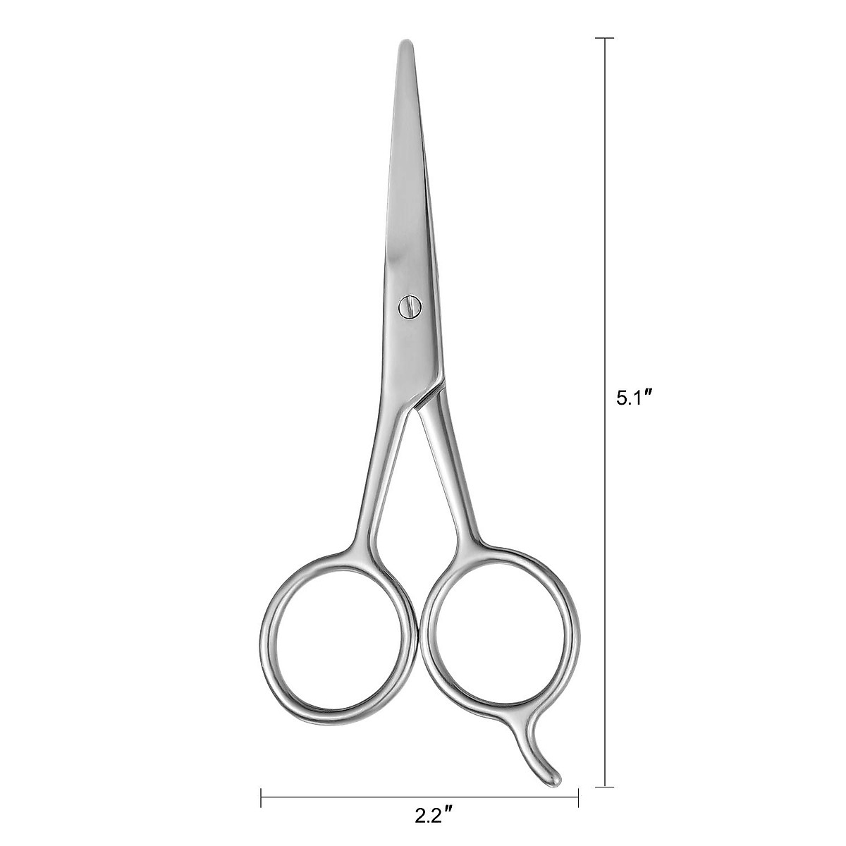 HAWATOUR Beard Scissors, Stainless Steel Scissors for Trimming, Cutting Beard, Mustache, Eyebrow, Nose Hair, Silver
