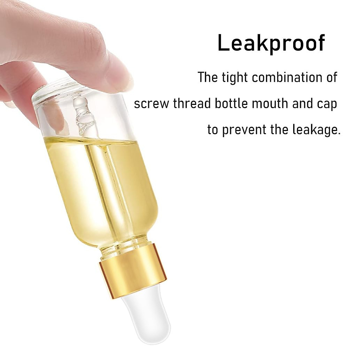 Bumobum 2 oz Dropper Bottle, 24 pack Clear Glass Eye Dropper Bottles with Golden Top Cap for Essential Oils, Tincture Bottle with Labels and Funnel