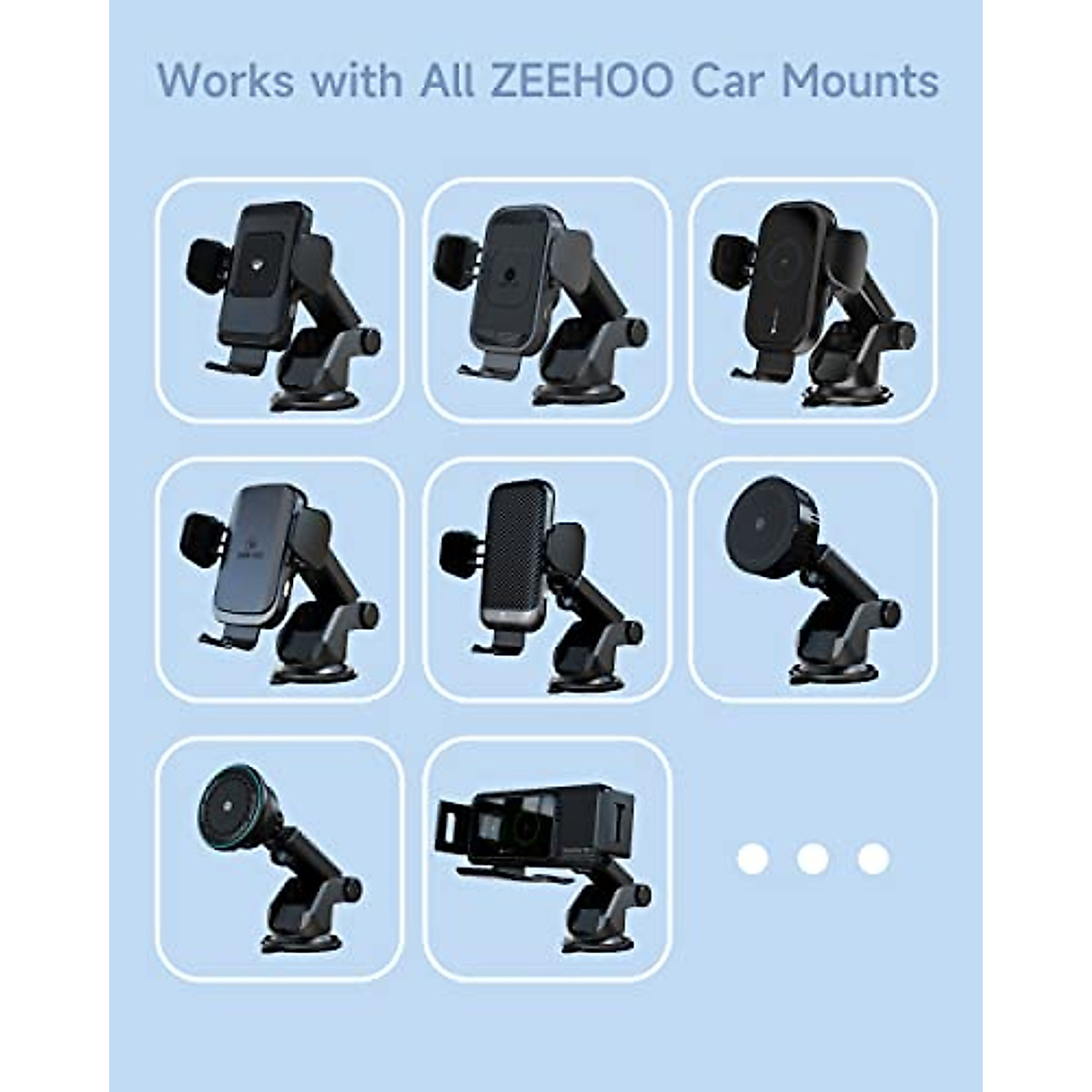 ZEEHOO Car Mount Suction Cup Replacement, GPS Suction Cup Mount [17 mm Ball Joint] with Telescopic Arm for Wireless Car Charger, Car Phone Holder & Garmin Nuvi, Dashboard &Windshield Mounting