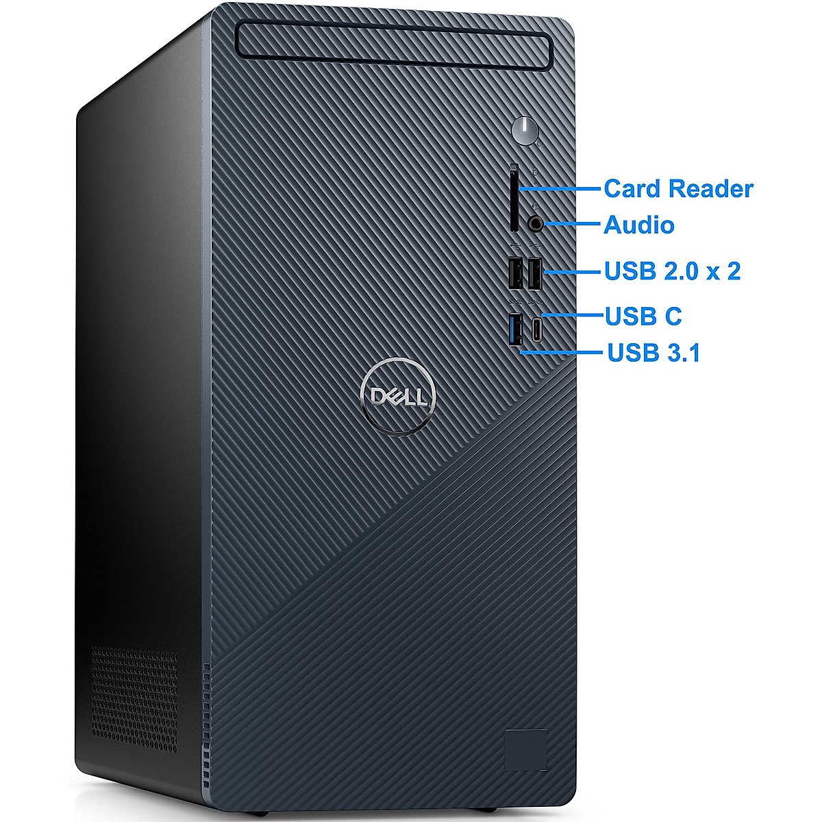 Dell Inspiron 3910 Mini-Tower Desktop Computer, Intel Core i7-12700, 64GB RAM, 2TB SSD NVMe + 1TB HDD, AX Wi-Fi, Bluetooth, SD Card Reader, HDMI, VGA - Windows 11 Pro (RENEWED)