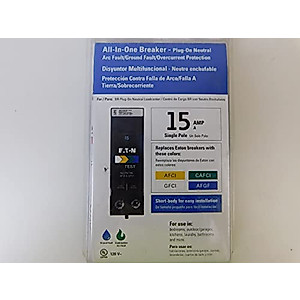 BR 15 Amp 1-Pole Dual Function (Arc Fault/Ground Fault) Plug-On Neutral Circuit Breaker