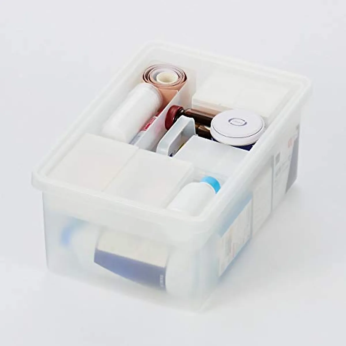 無印良品 MUJI 82219418 Polypropylene Storage Box, Medium, Width 14.6 x Depth 9.8 x Height 6.3 inches (37 x 25 x 16 cm), Translucent