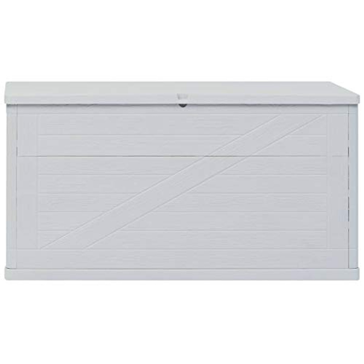 Tidyard Garden Storage Deck Box Plastic 111 Gal Lockable Garden Container Cabinet Toolbox Light Gray for Patio, Lawn, Poolside, Backyard Outdoor Furniture 47.2 x 22 x 24.8 Inches (W x D x H)