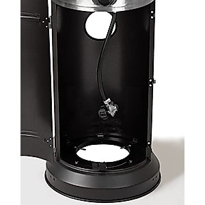Golden Flame Resort Model Outdoor Propane Patio Heater | 40,000 BTU | Round Spiral-Flame Glass Tube | Anti-Tilt and Safety Shut-Off | Residential and Commercial | Includes Wheels | Matte Mocha Finish
