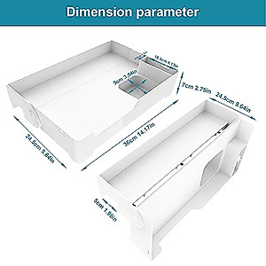 JUMEIHUI Folding Bedside Shelf for Bed College Dorm,Bunk Bed Shelf for Top Bunk,Bed Shelf Organizer with Cup Holder,Bed Accessories,Bedside Organizer for Phones,Kindle,Book,Remote,CPAP(White)