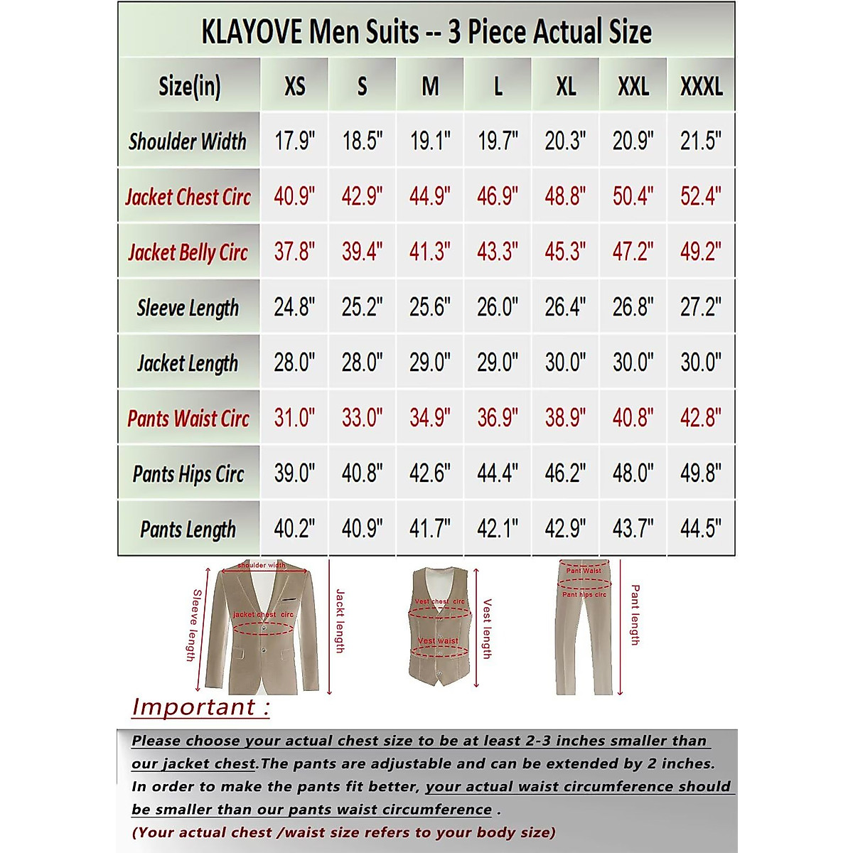 Mens Suit 3 Piece Slim Fit Suits Prom Tuxedo Blazer Dress Business Wedding Jacket Vest & Pants with Tie Navy XL