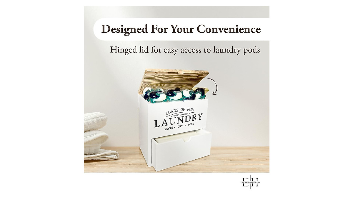 Wooden Laundry Pods Container for Stylish Organization | EnchantingHome