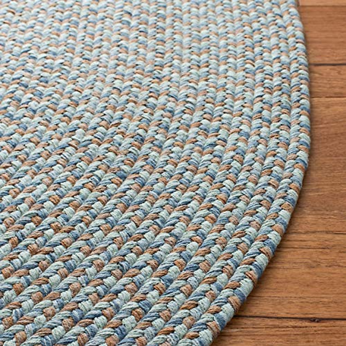 SAFAVIEH Braided Collection 3' x 5' Oval Multi BRD170A Handmade Country Cottage Reversible Cotton Area Rug