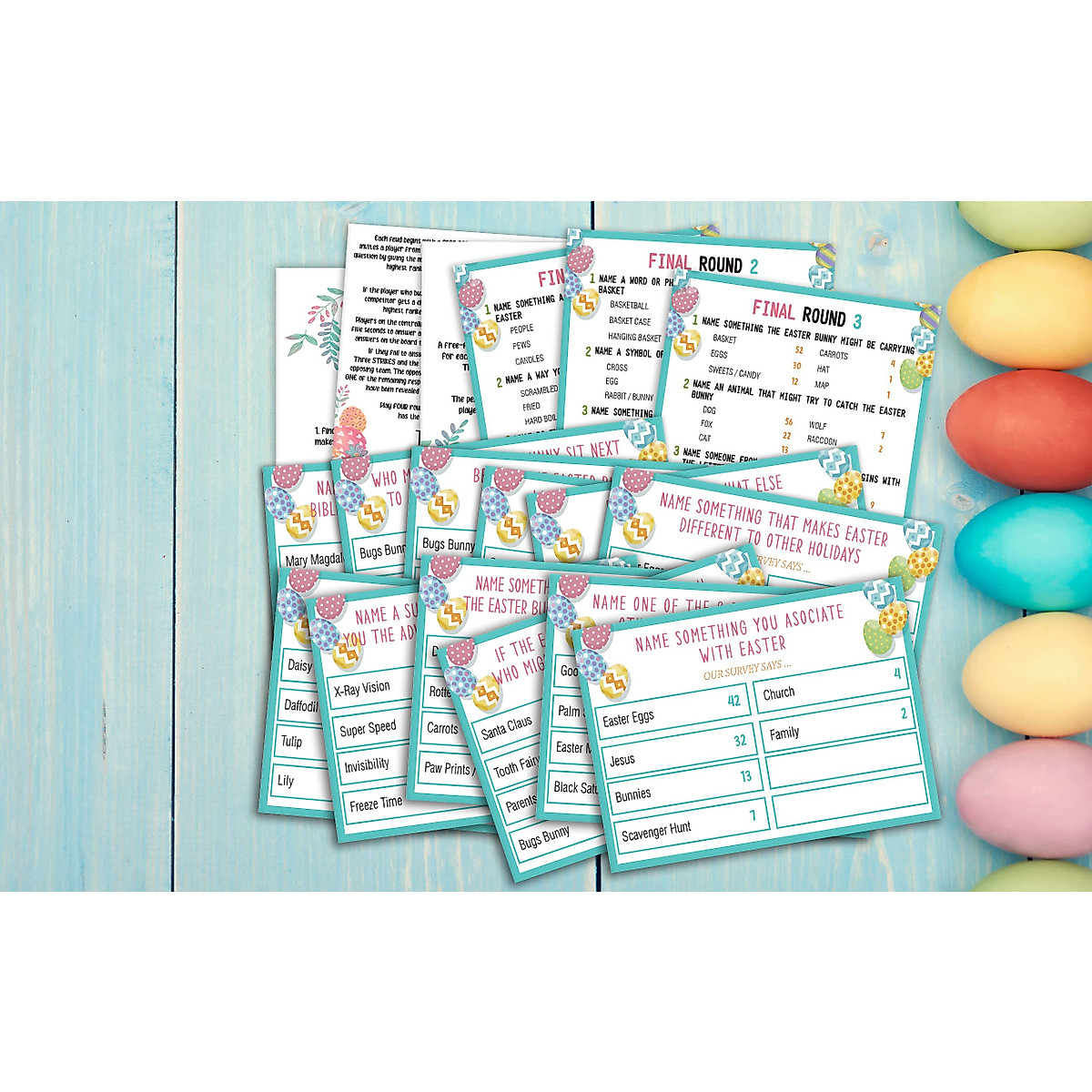 Easter Friendly Feud Quiz, Family Feud Quiz, Baby Shower Game Night, Easter Party Game, Family Activity, Feud Trivia Quiz, Baby Shower Game - 02