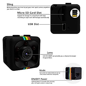 ErinalBar Hidden Camera Mini Spy Camera Wireless 1080P HD Portable Small Camera with Motion Detection Nanny Cam for Home Indoor Outdoor Security Cop Body Cam