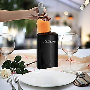 Premium Iceless Wine Chiller Bucket – Champagne Bucket - Insulated Double Walled to Keep 750ml White Wine Bottles Colder for Longer Wine Bottle Cooler bucket or Champagne Chiller (Black)