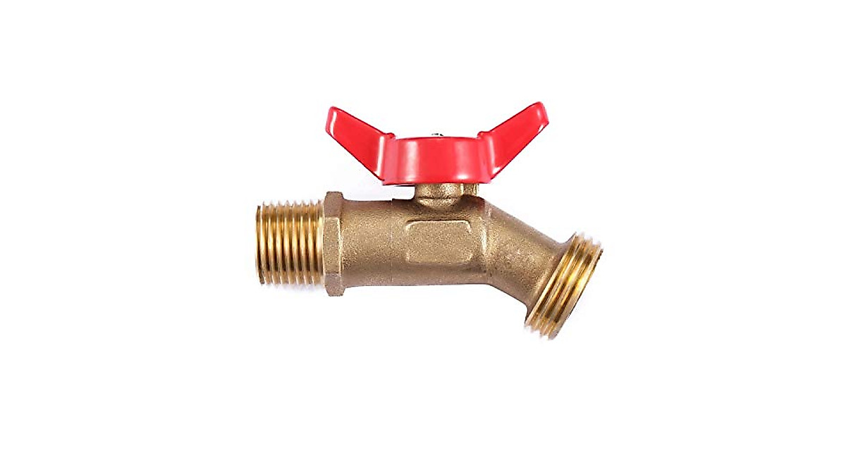 Heavy Duty Brass Hose 90° Elbow Stop Valve - Leak-Free Garden & Plumbing