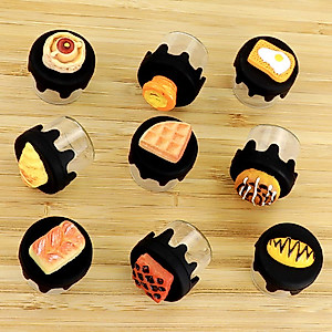 YHSWE (100 PCS Wax Container 6ml Glass Concentrate box with Dessert Silicone Lids Non-stick Glass Oil Multi Use Jar for Lip Balm,Lotion, Cream